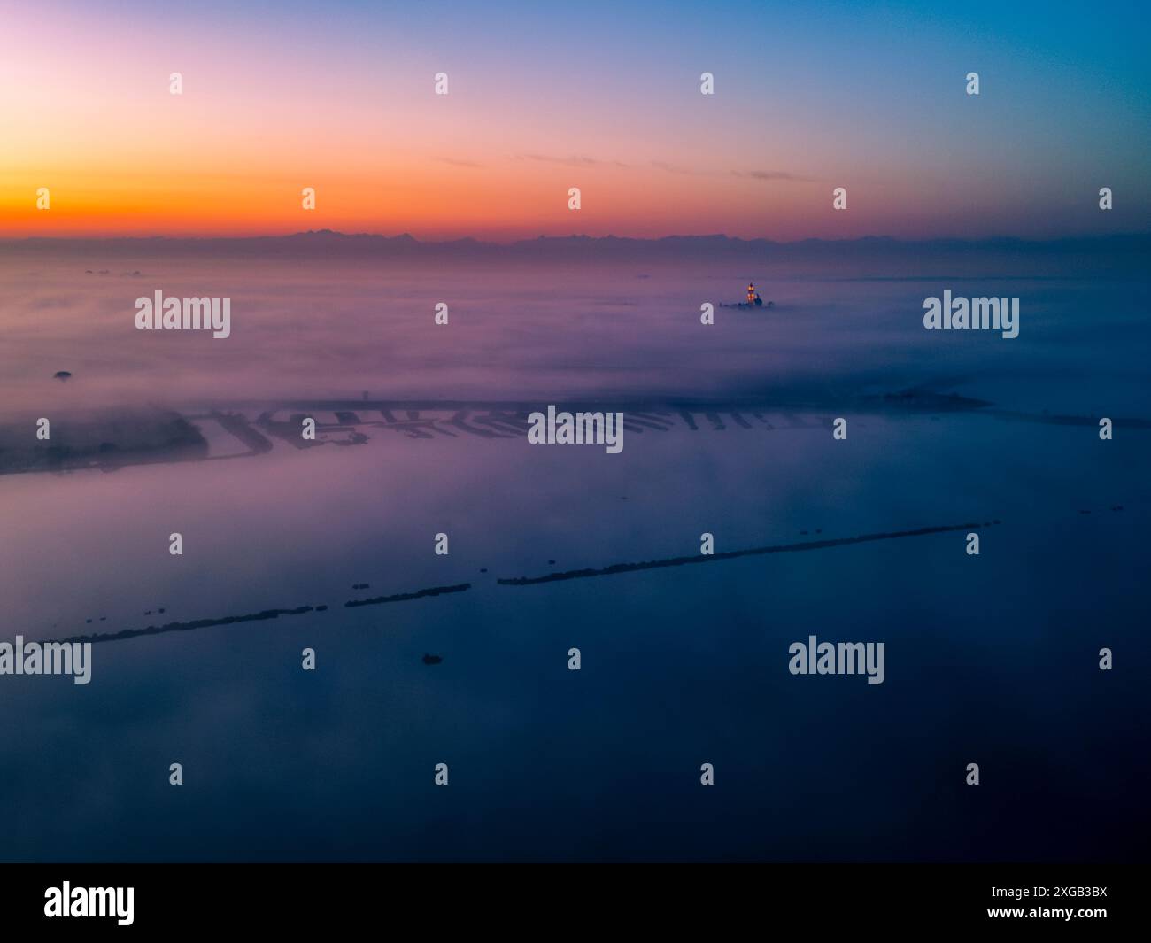 The golden island. Grado Island from above at sunset Stock Photo - Alamy