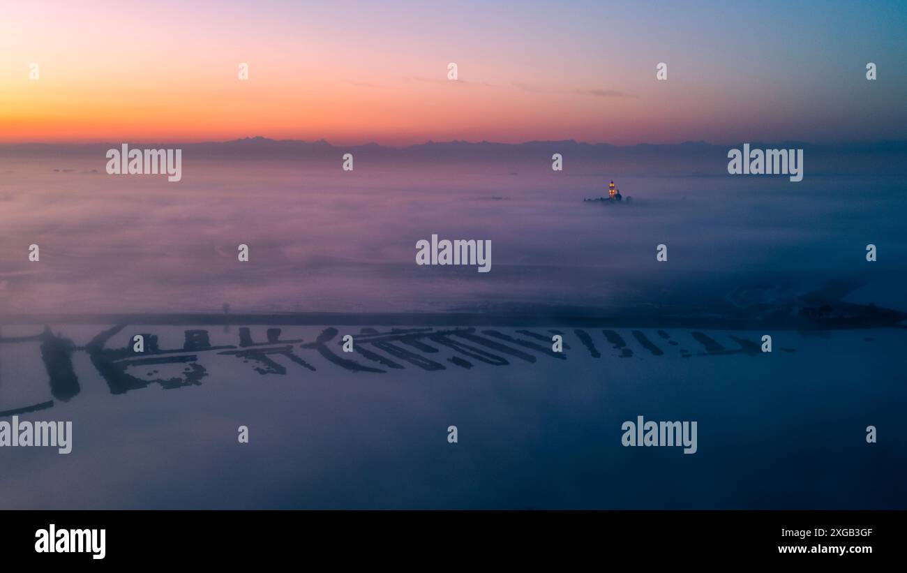 The golden island. Grado Island from above at sunset Stock Photo - Alamy