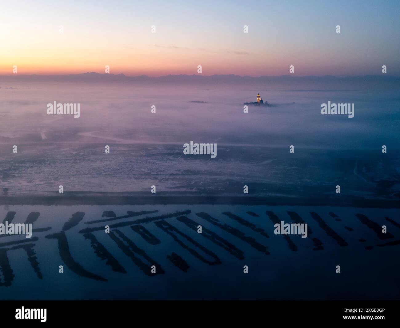 The golden island. Grado Island from above at sunset Stock Photo - Alamy
