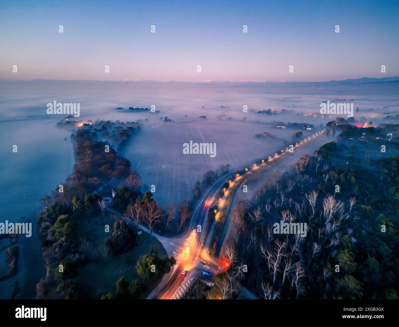 The golden island. Grado Island from above at sunset Stock Photo - Alamy