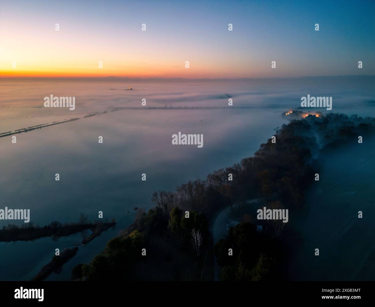 The golden island. Grado Island from above at sunset Stock Photo - Alamy