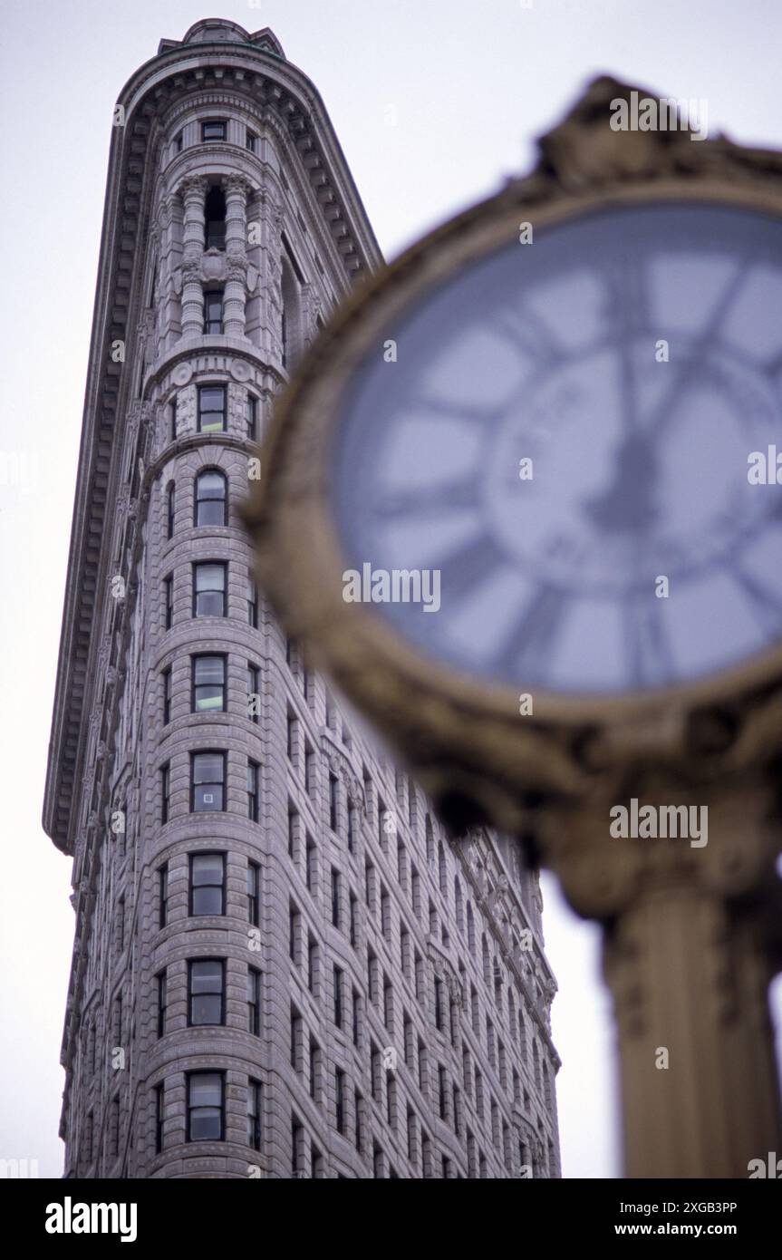 Skyscraper and Clock Stock Photo - Alamy