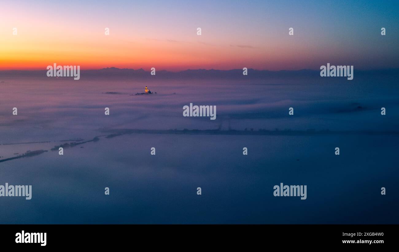 The golden island. Grado Island from above at sunset Stock Photo - Alamy