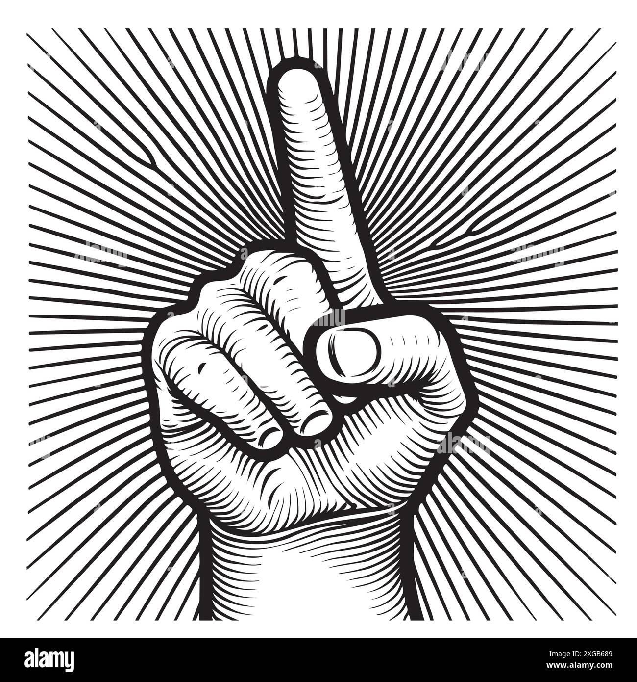 Hand with pointing finger. Sketch vintage vector illustration Stock ...