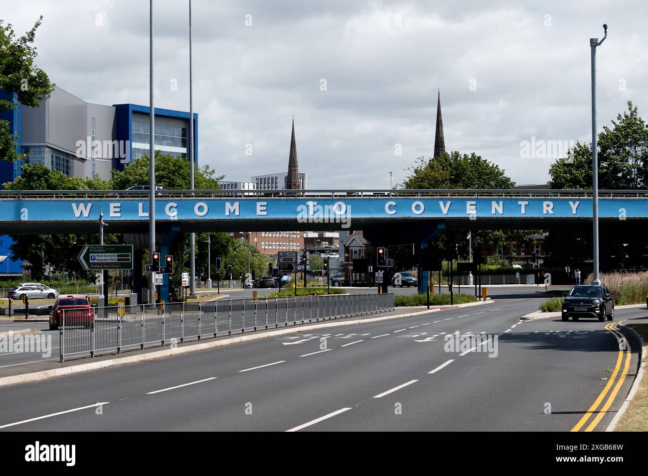 "Welcome to Coventry" on the Ringway flyover, Croft Road, Coventry, UK ...