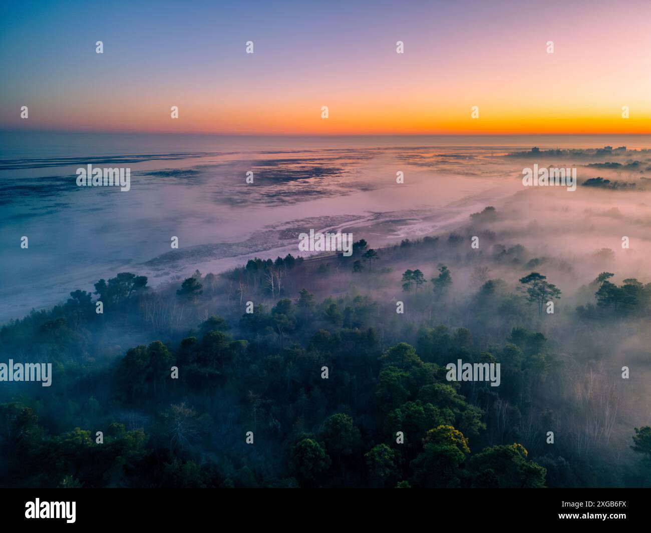 The golden island. Grado Island from above at sunset Stock Photo - Alamy