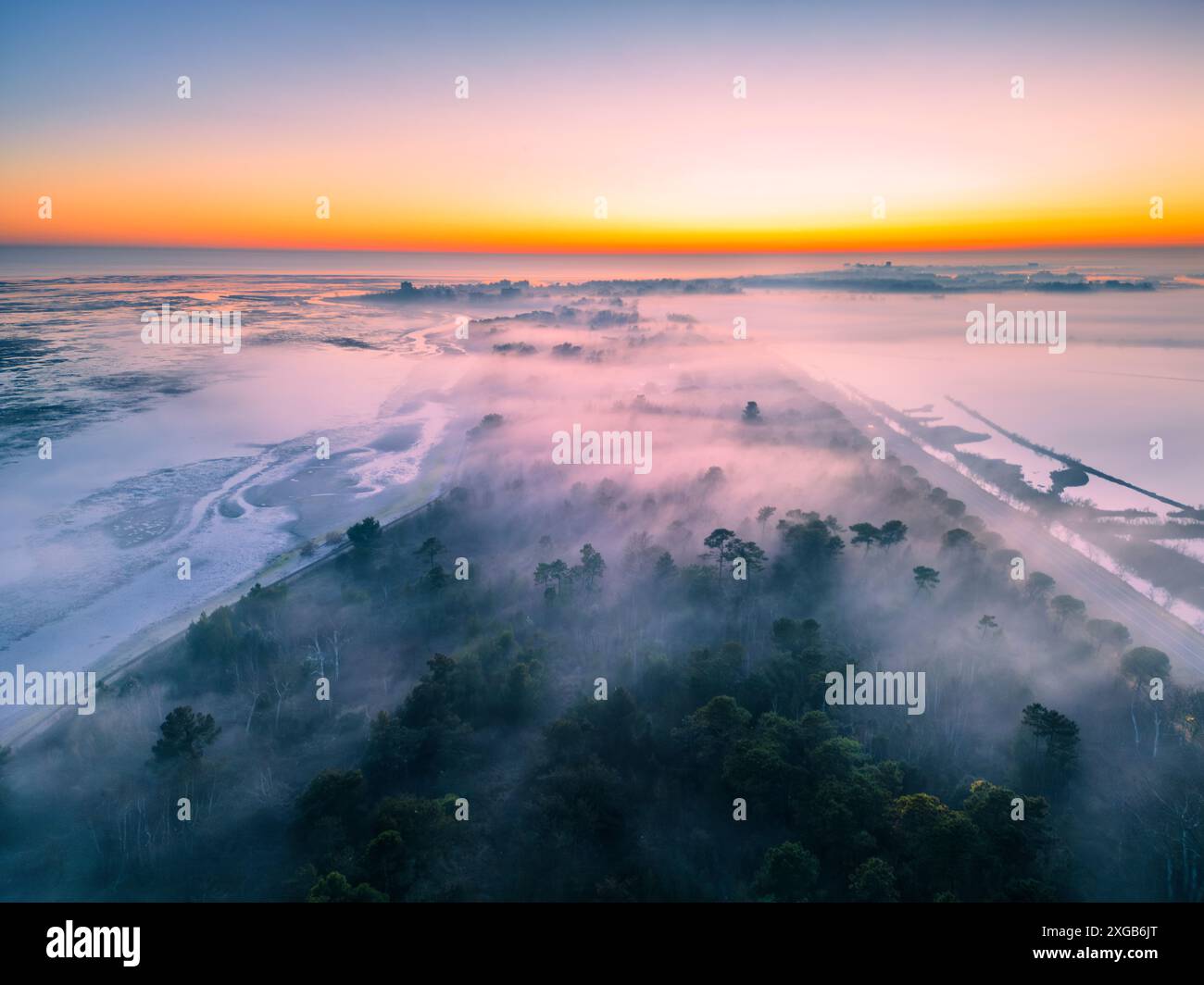 The golden island. Grado Island from above at sunset Stock Photo - Alamy