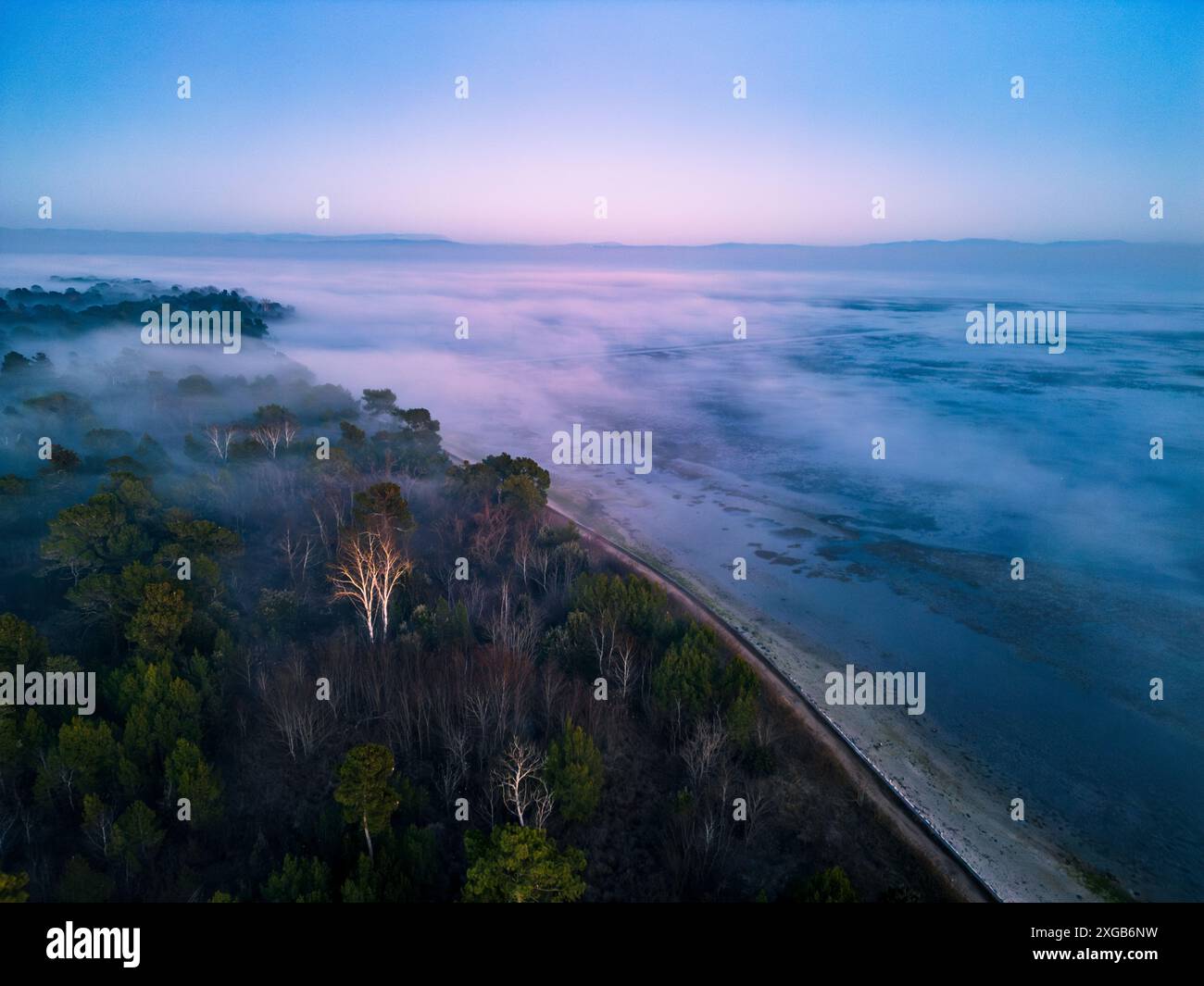 The golden island. Grado Island from above at sunset Stock Photo - Alamy