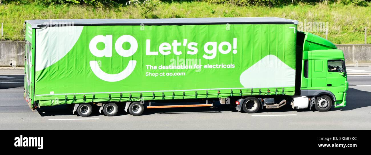 ao Let's go retail electricals business advert side view green soft sided curtain easy access ...