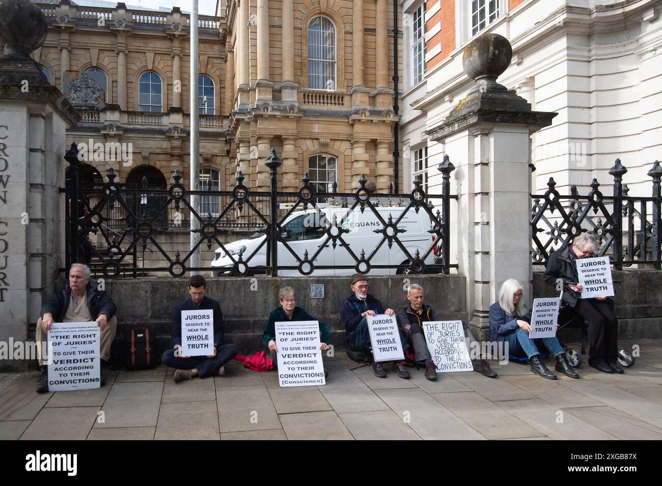 Reading, UK. 8th July, 2024. This morning a group of seven concerned ...