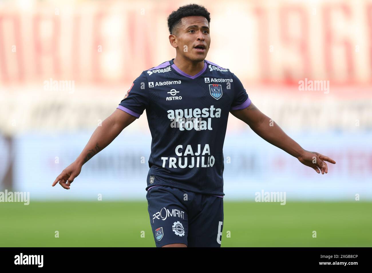 Lima, Peru. 07th July, 2024. Frank Ysique of Universidad Cesar Vallejo during the friendly match ...