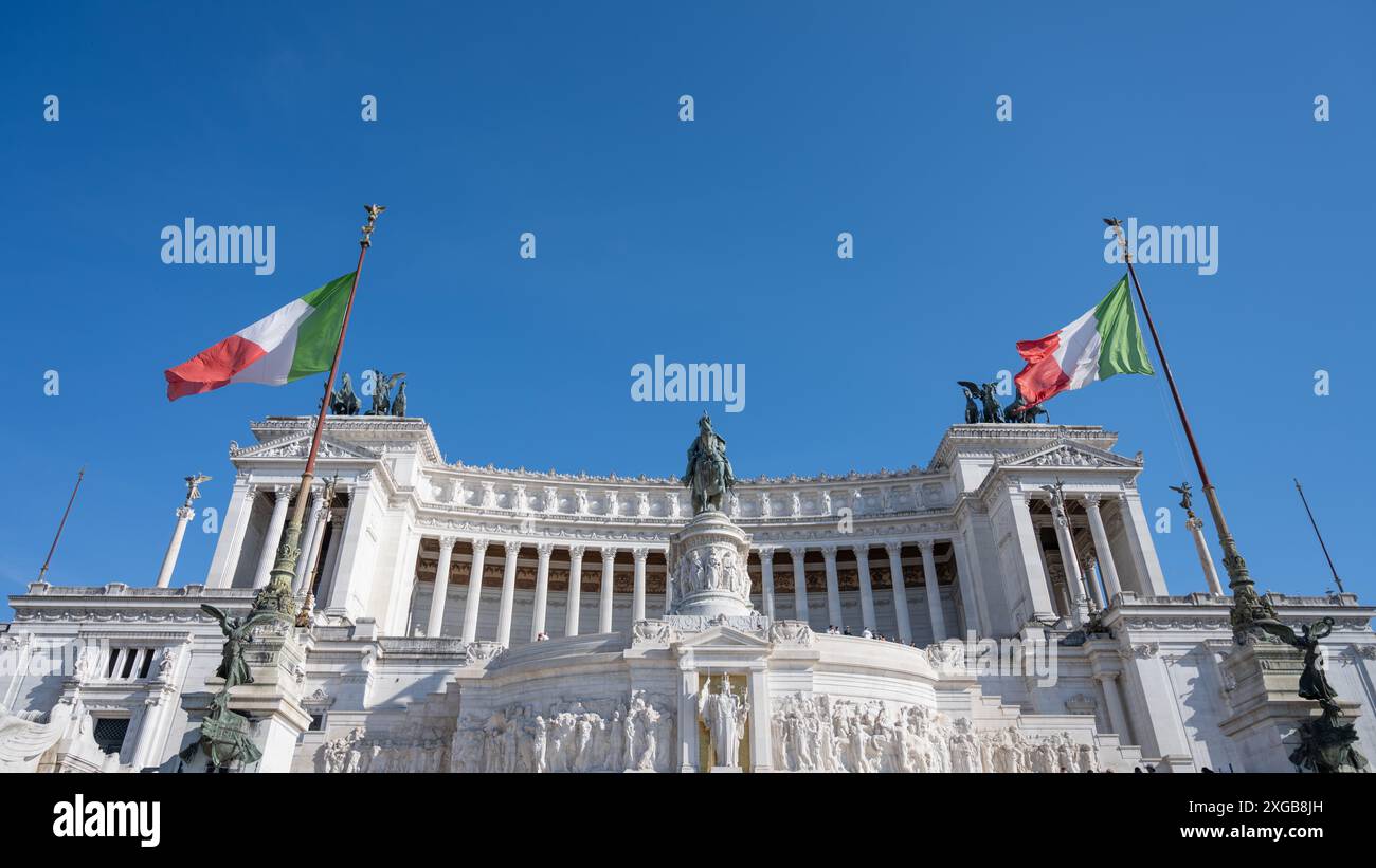 The Victor Emmanuel II National Monument in Rome, Italy, is adorned ...