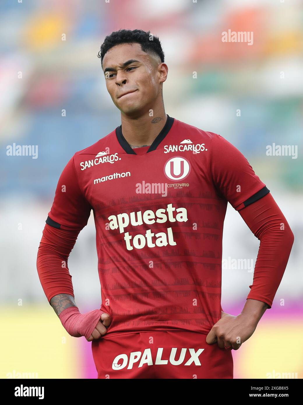 Lima, Peru. 07th July, 2024. Christopher Olivares of Universitario de ...