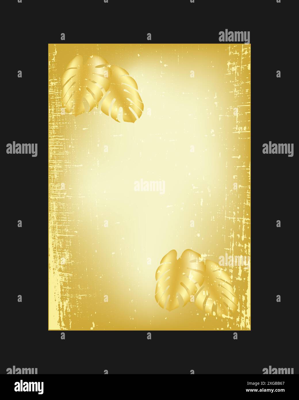 Golden Grunge Background with Palm Leaves. A lavish and sophisticated ...