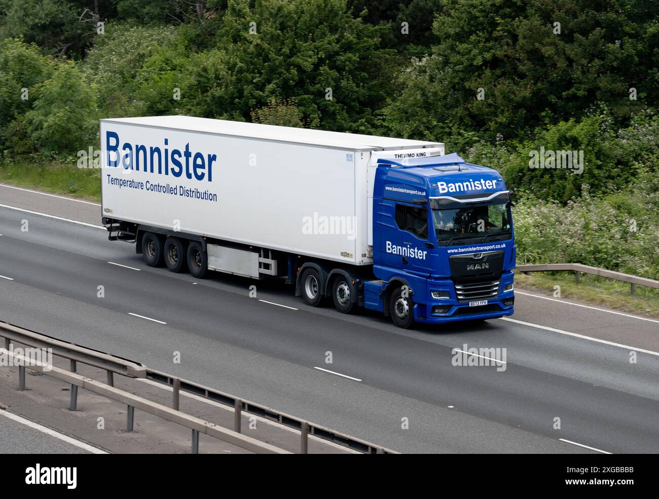 Bannister Transport lorry, M40 motorway, Warwickshire, UK Stock Photo ...