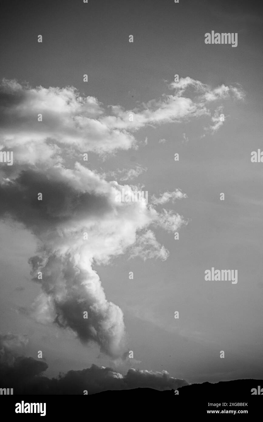 Sky with moving clouds - Design background with free space Stock Photo ...