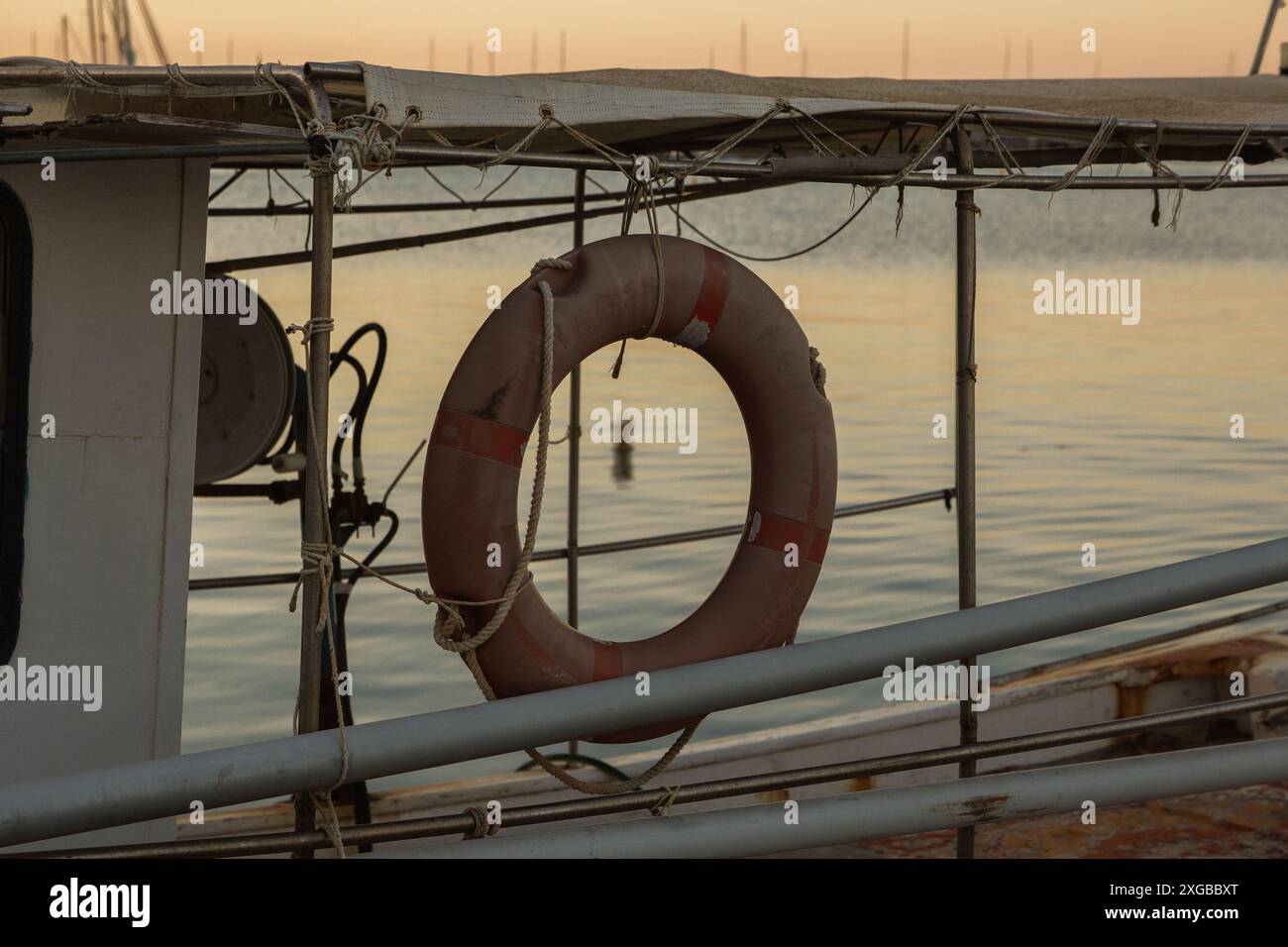 Lifebuoy on the boat Stock Photo - Alamy