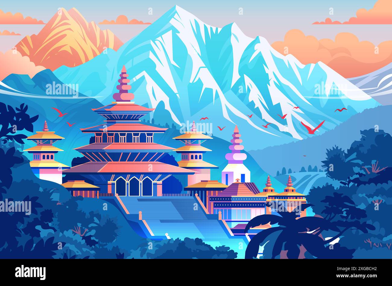 Himalayan greenery Stock Vector Images - Alamy