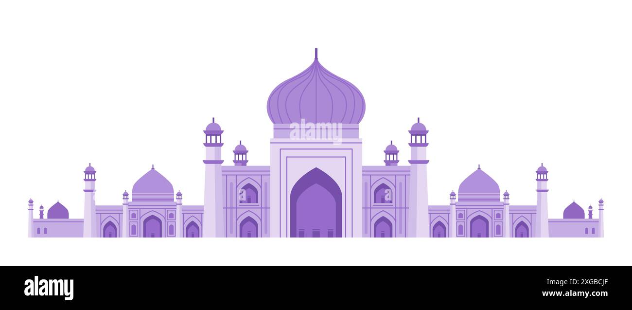 Purple mosque illustration with domes and minarets architectural design ...