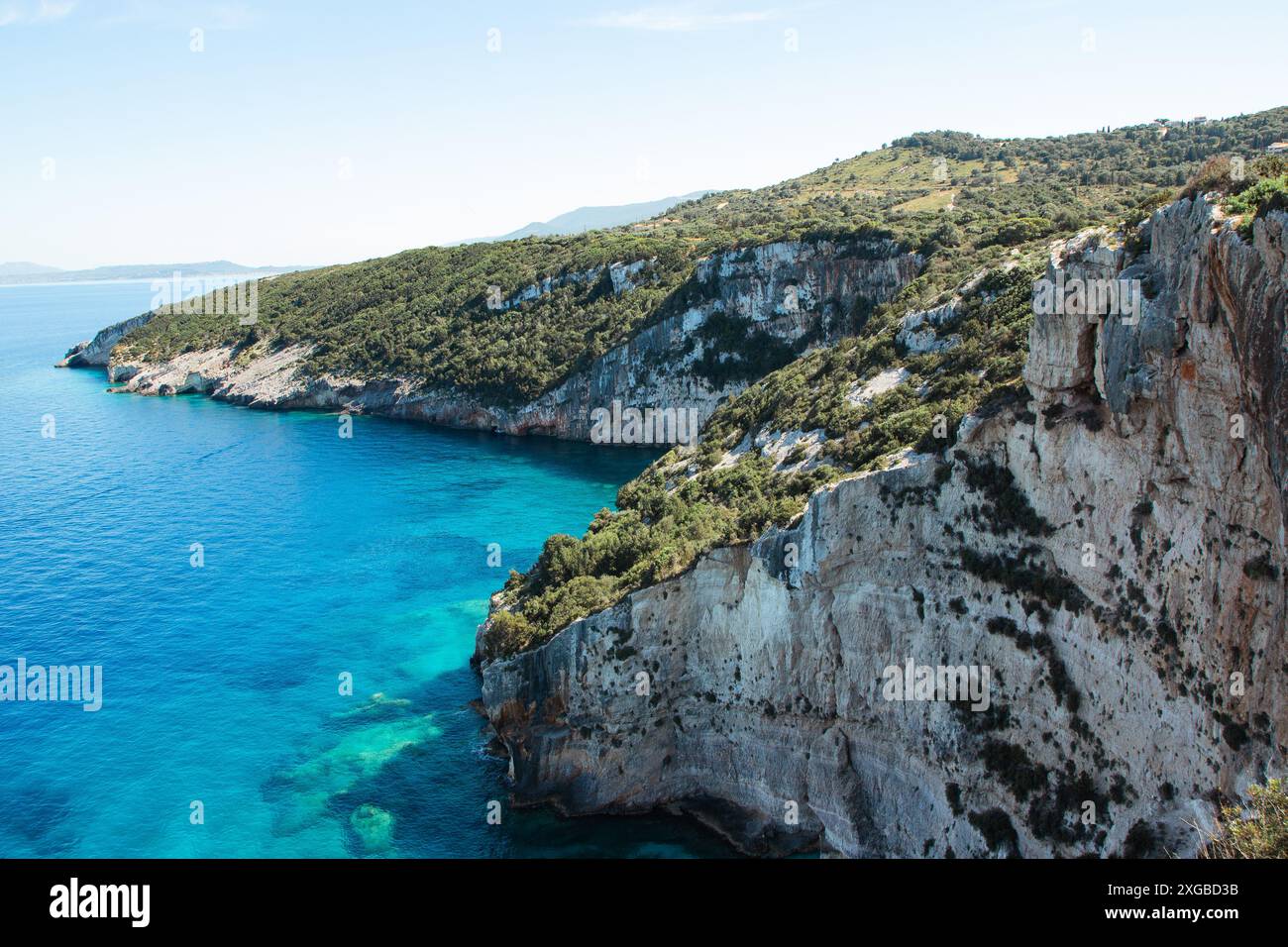 Zakynthos, Greece. Cliffs with caves on the Zakynthos island Stock ...