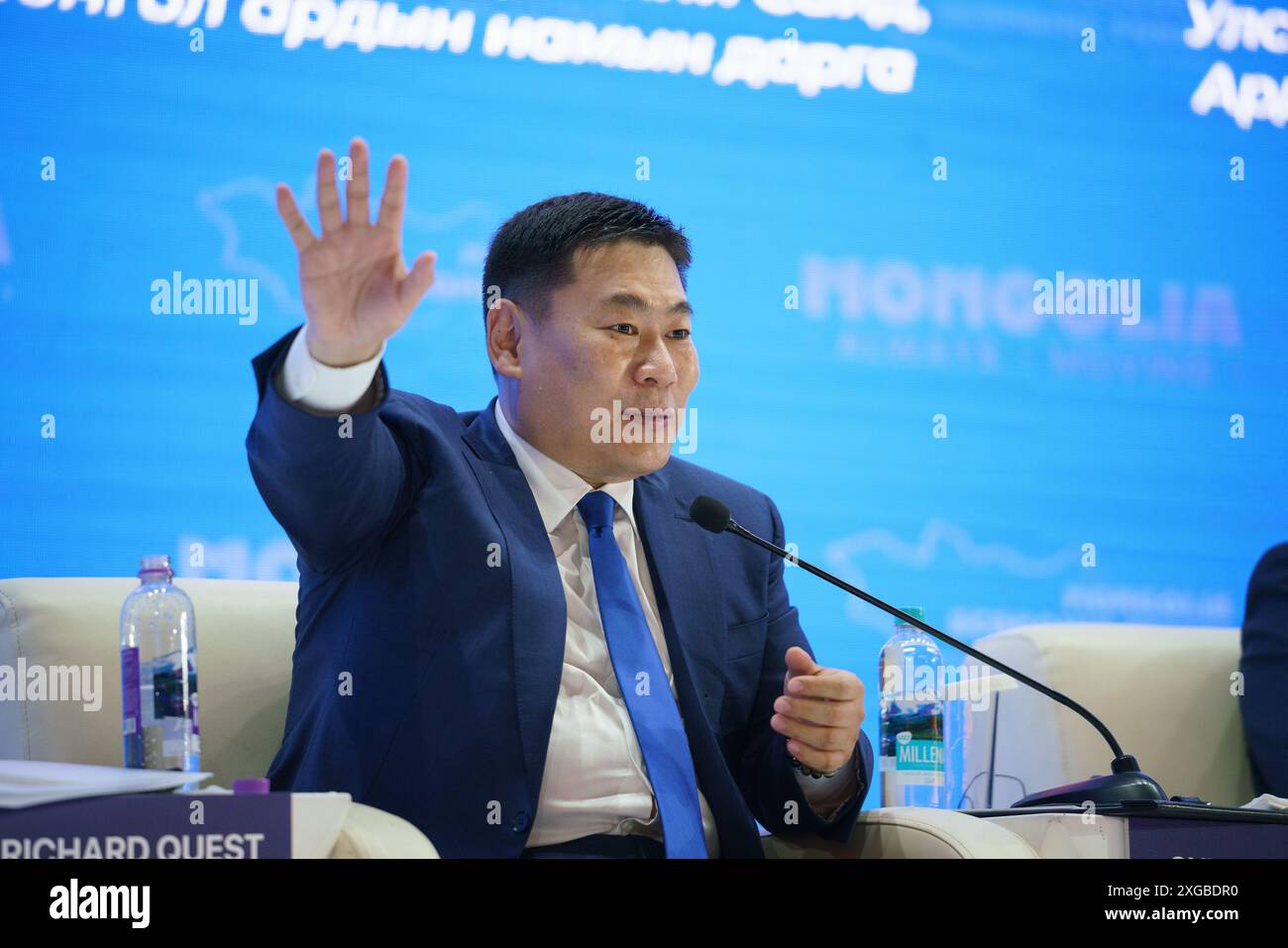 Ulaanbaatar, Mongolia. 8th Jul, 2024. The Mongolian Economic Forum is being held at the ...