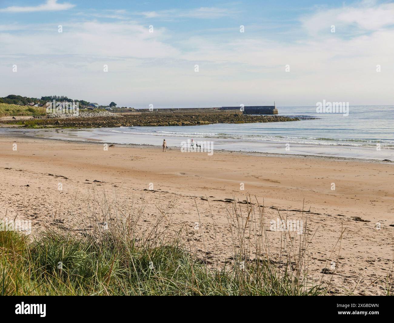 View of Shandwick Bay from the car park and the spit of land between ...