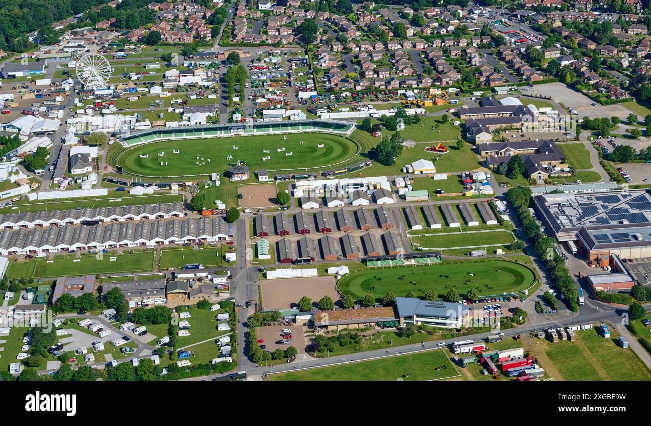 The Great Yorkshire Show from the air, on the day prior to opening, 8th ...