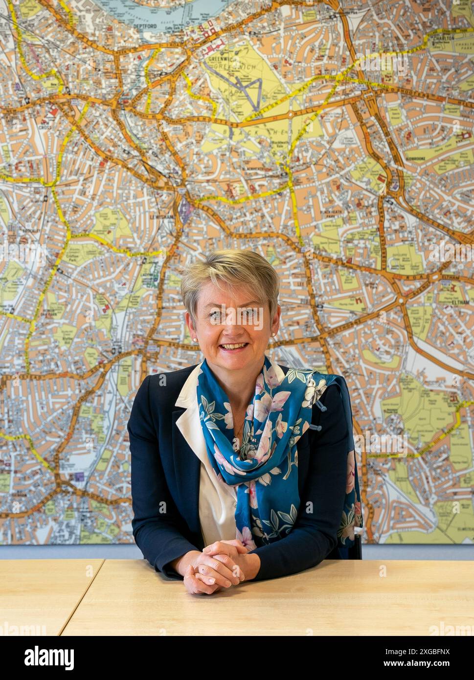 Home Secretary Yvette Cooper during a visit to Lewisham Police Station ...