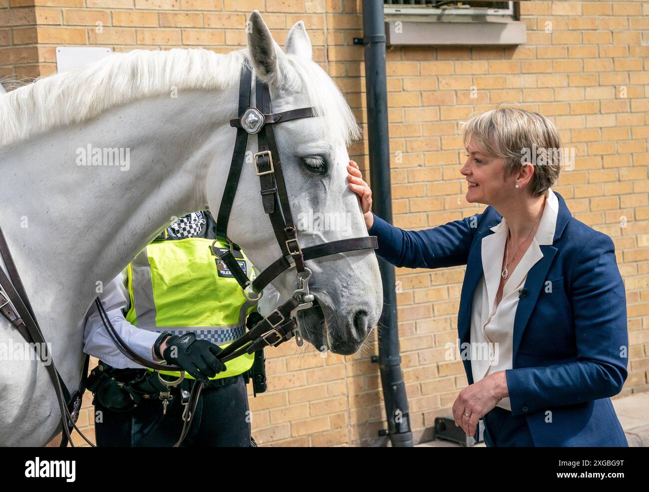 Home Secretary Yvette Cooper during a visit to Lewisham Police Station ...