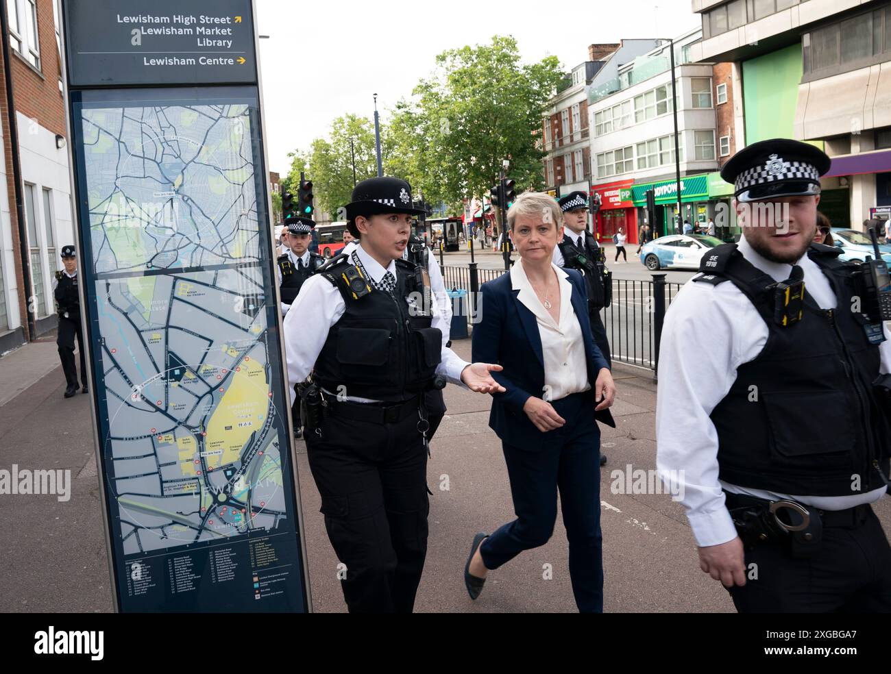 Home Secretary Yvette Cooper during a visit to Lewisham Police Station ...