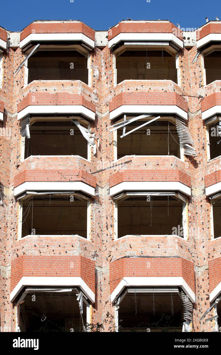 Debris of a demolished house, window front, Bremen, Germany, Europe ...