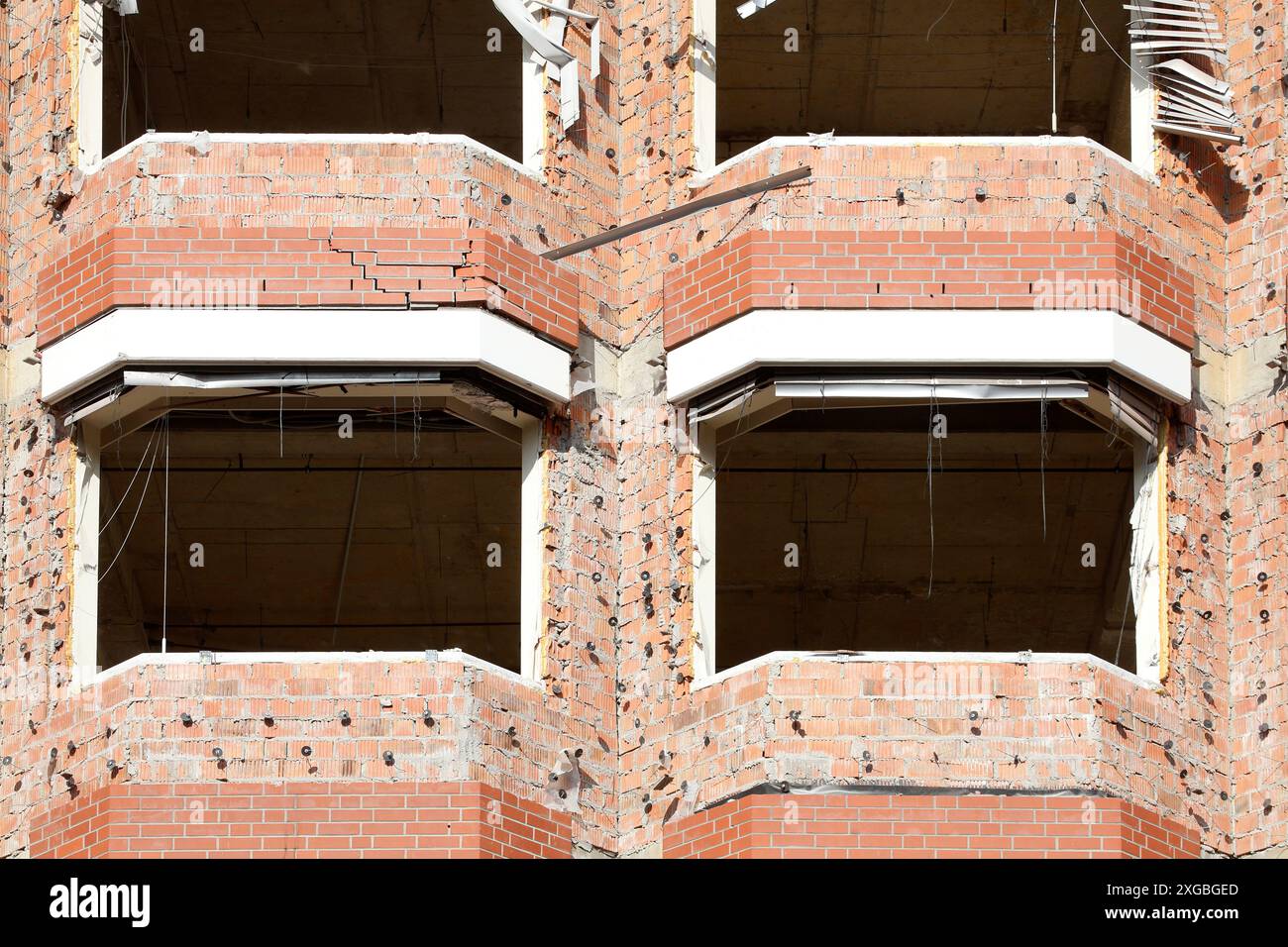Debris of a demolished house, window front, Bremen, Germany, Europe ...