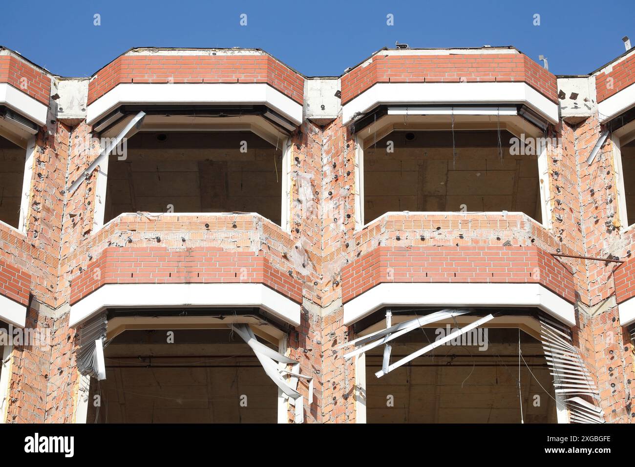 Debris of a demolished house, window front, Bremen, Germany, Europe ...