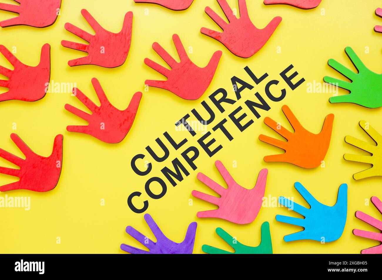 Cultural competence inscription and colored palms Stock Photo - Alamy