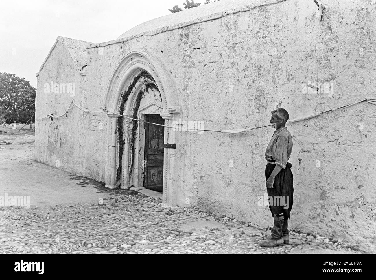 Small chapel on greek Black and White Stock Photos & Images - Alamy