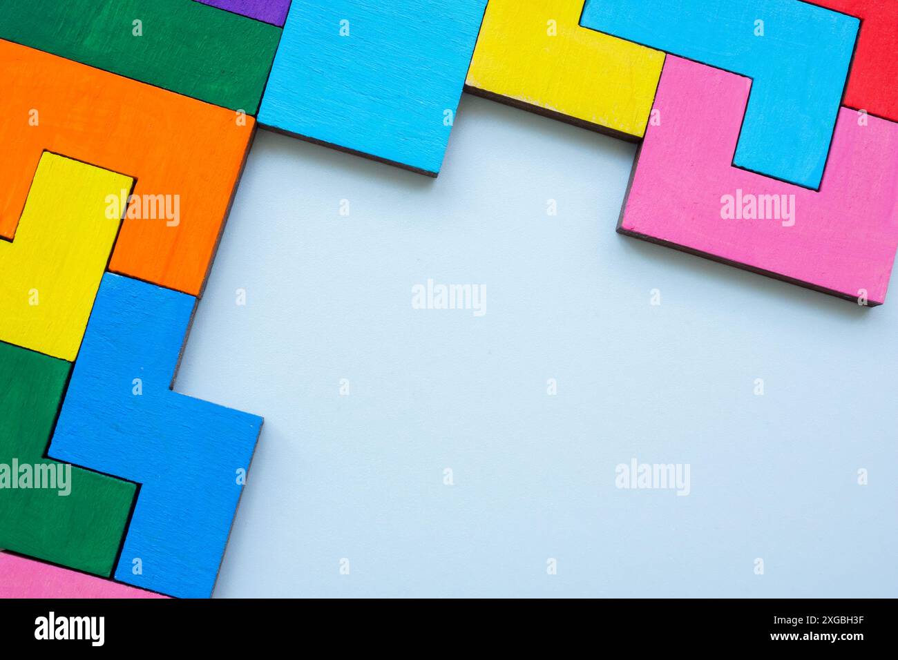 Colorful geometric shapes puzzle. Abstract logical thinking Stock Photo ...