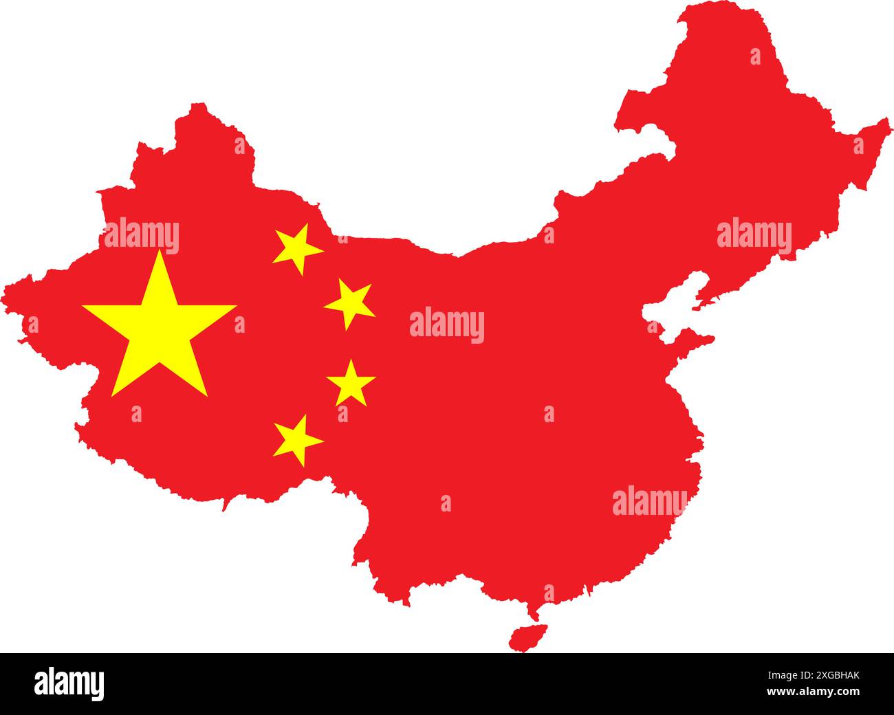 Map of china with flag vector hi-res stock photography and images - Alamy