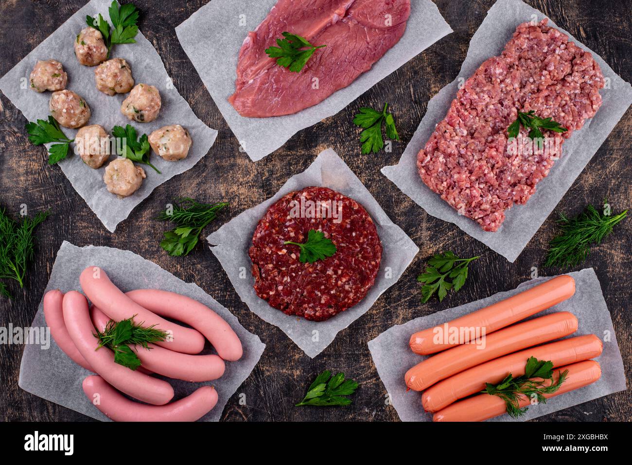 Assortment of different vegan plant based meat Stock Photo - Alamy