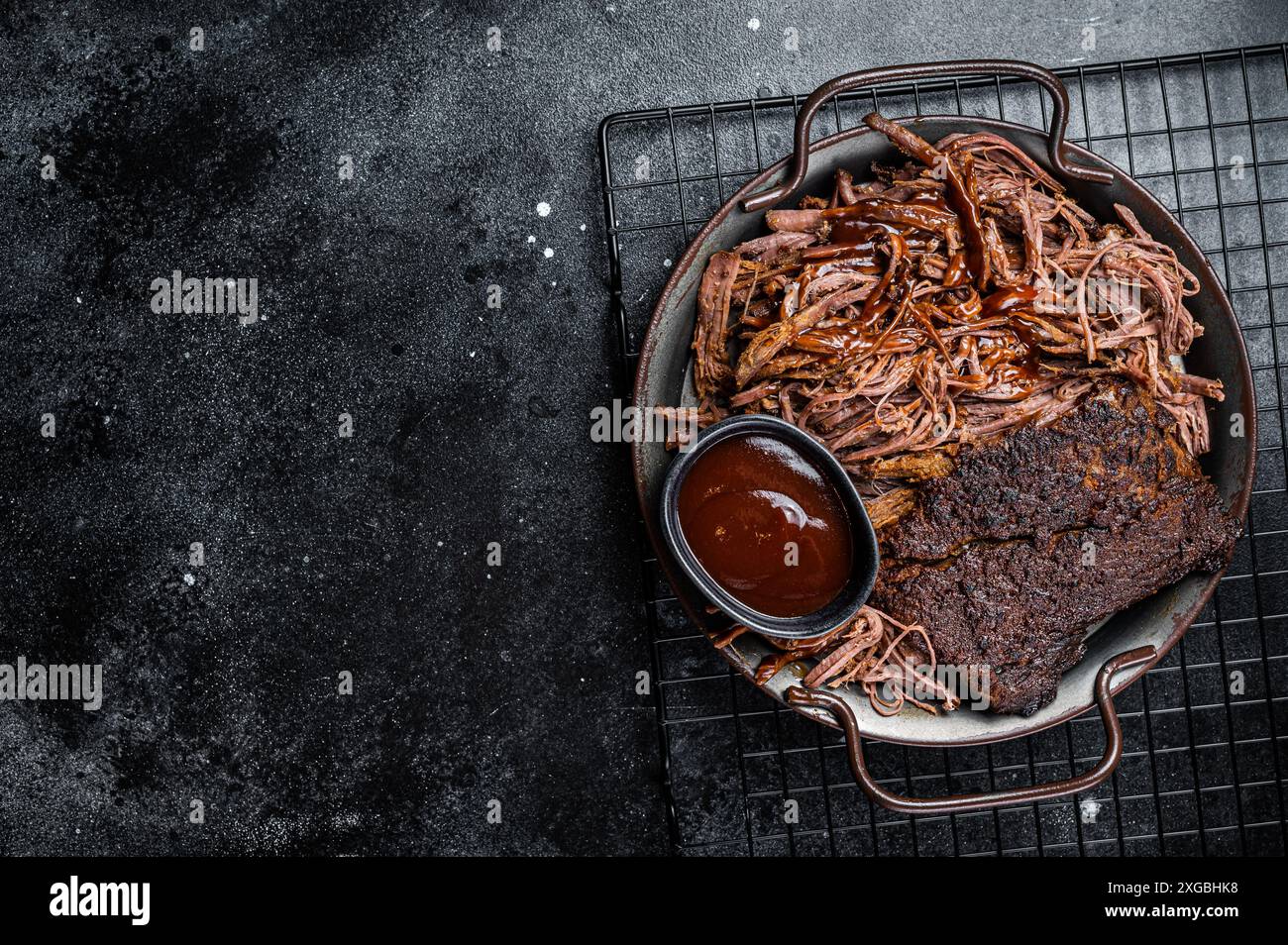 Slow Cooked Pulled Beef, Traditional meat rubbed with spices and smoked ...