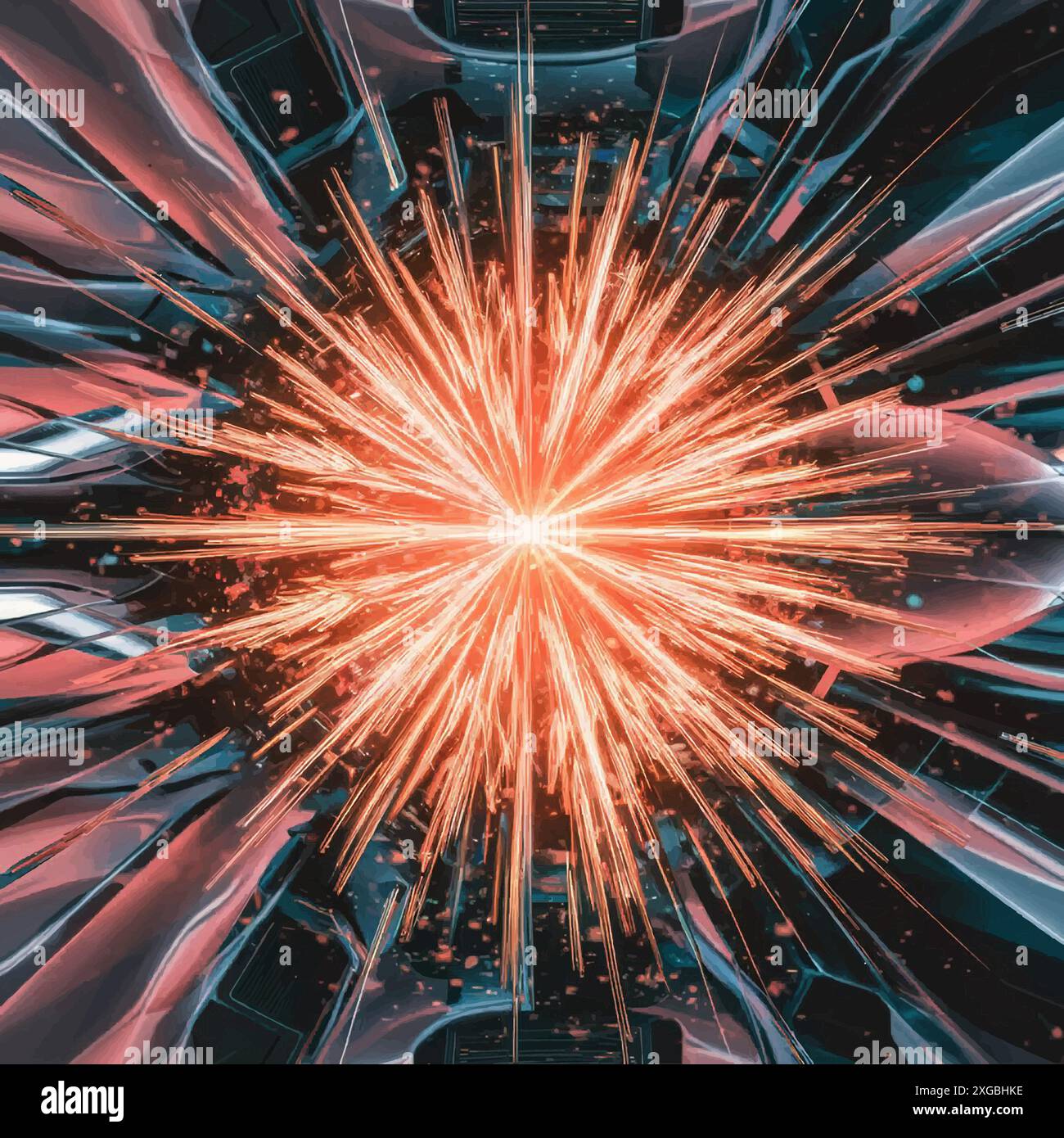 Radiant burst with light particles, dynamic energy background design ...