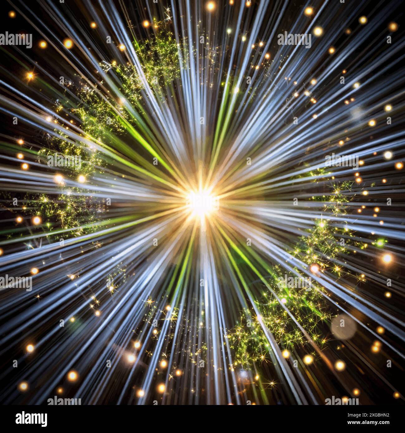 Radiant burst with light particles, dynamic energy background design ...