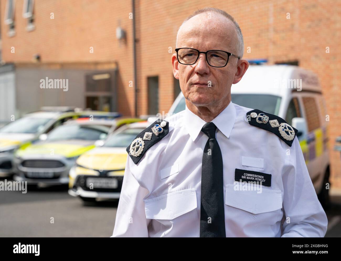 Metropolitan Police Commissioner Sir Mark Rowley during a visit by Home ...