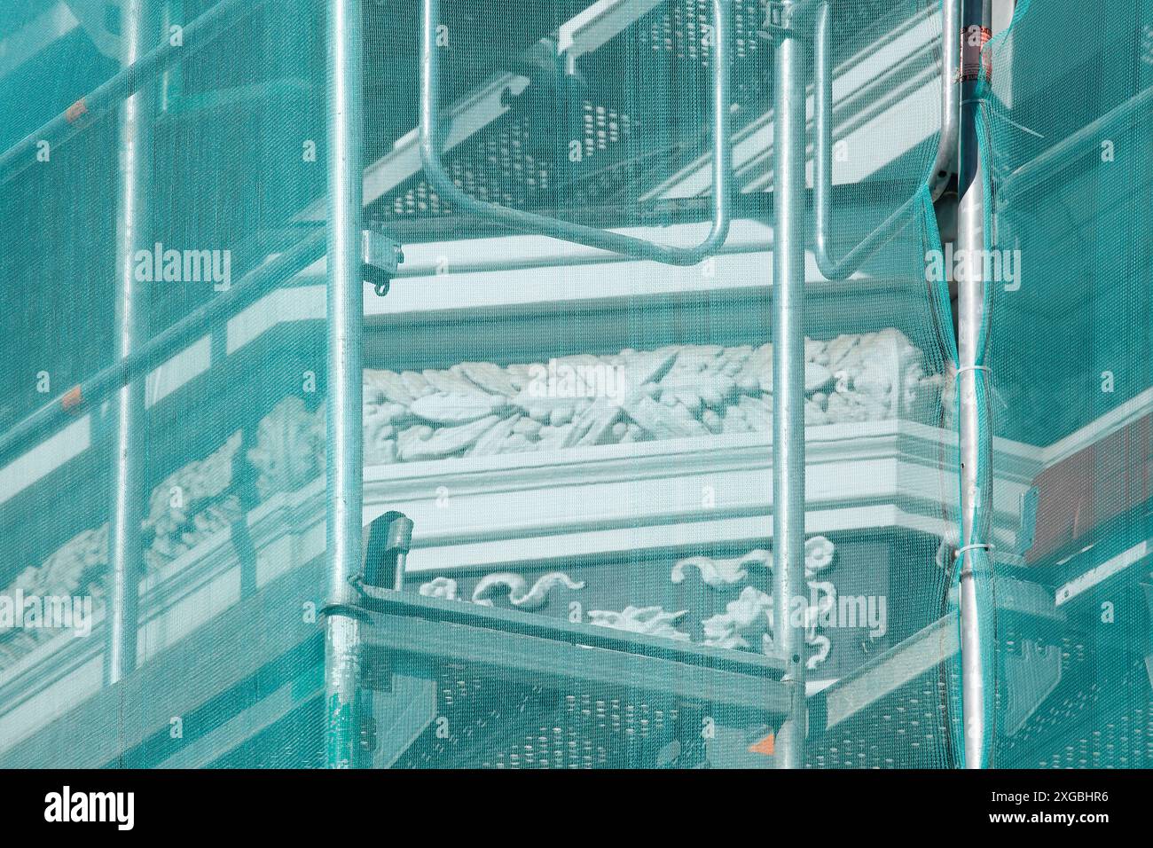 Construction site, scaffolding, old building, refurbishment, renovation ...