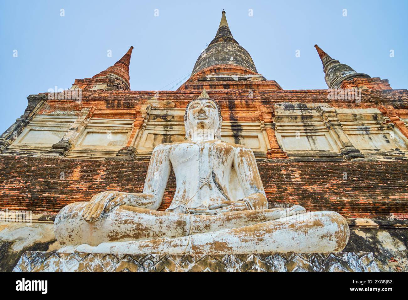 The statue of Lord Buddha in ancient Wat Yai Chai Mongkhon temple ...