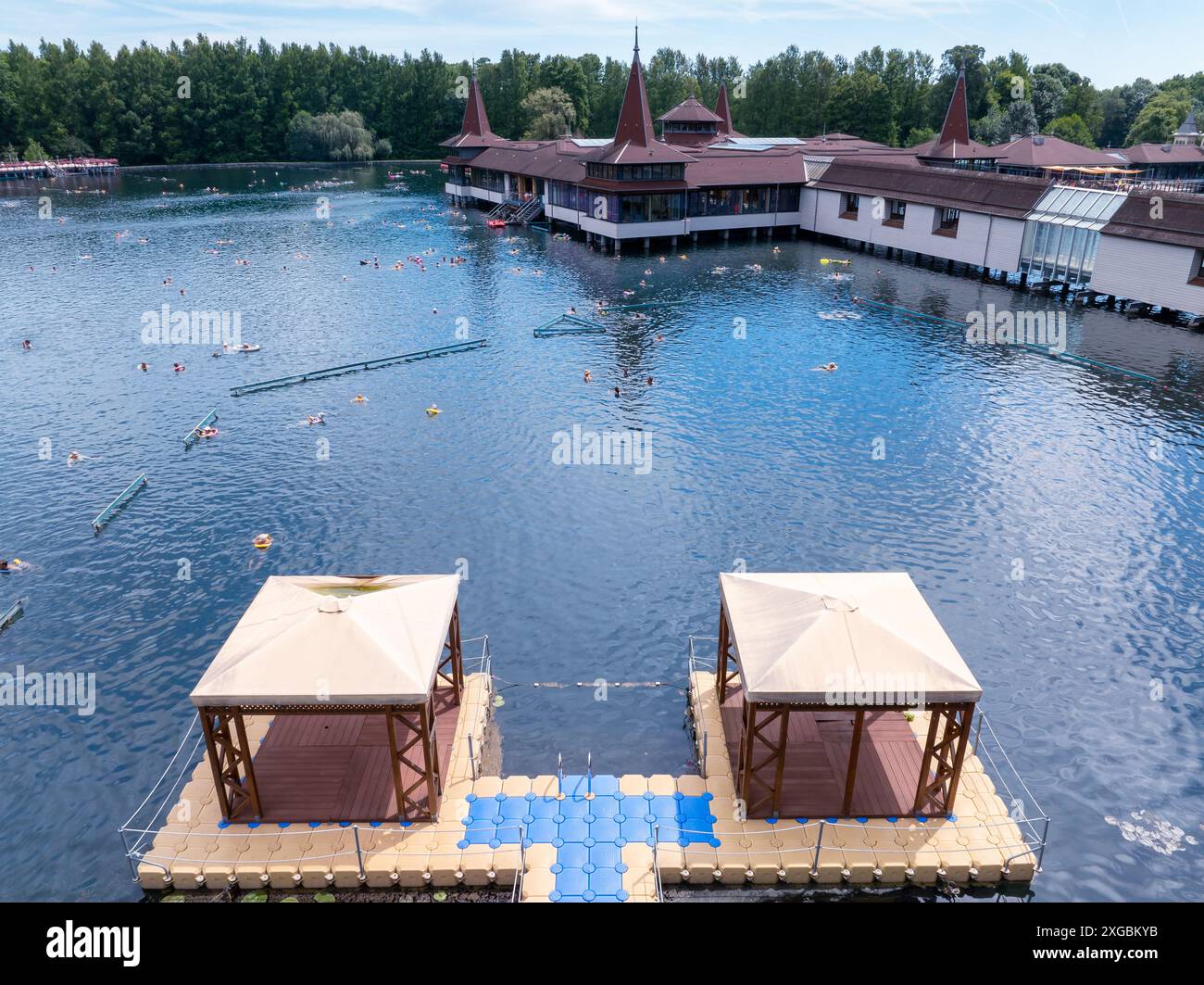 Famous Lake Heviz in Hungary near the lake Balaton. The largest thermal ...