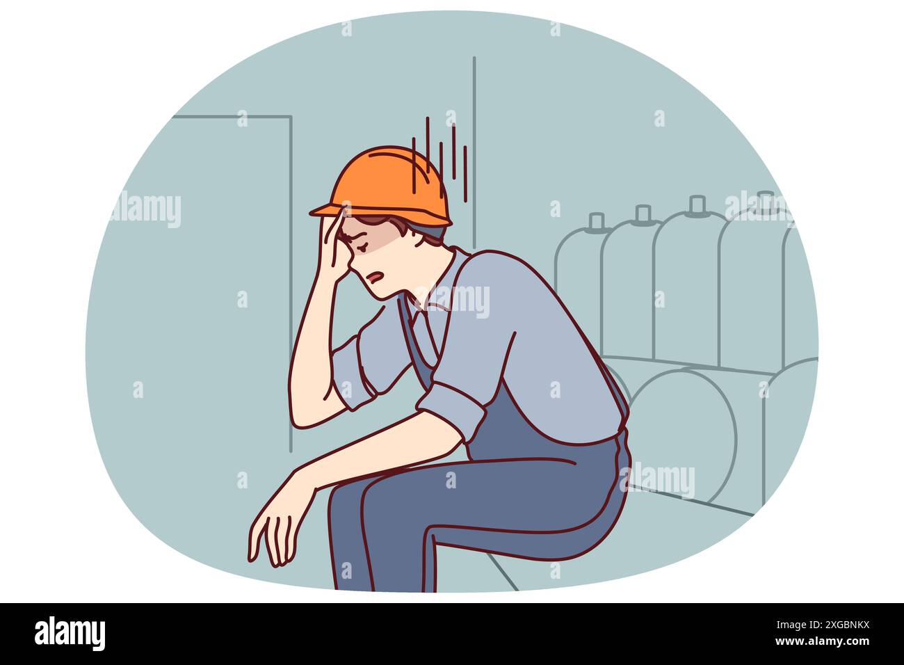 Poor worker manufacturing Stock Vector Images - Alamy