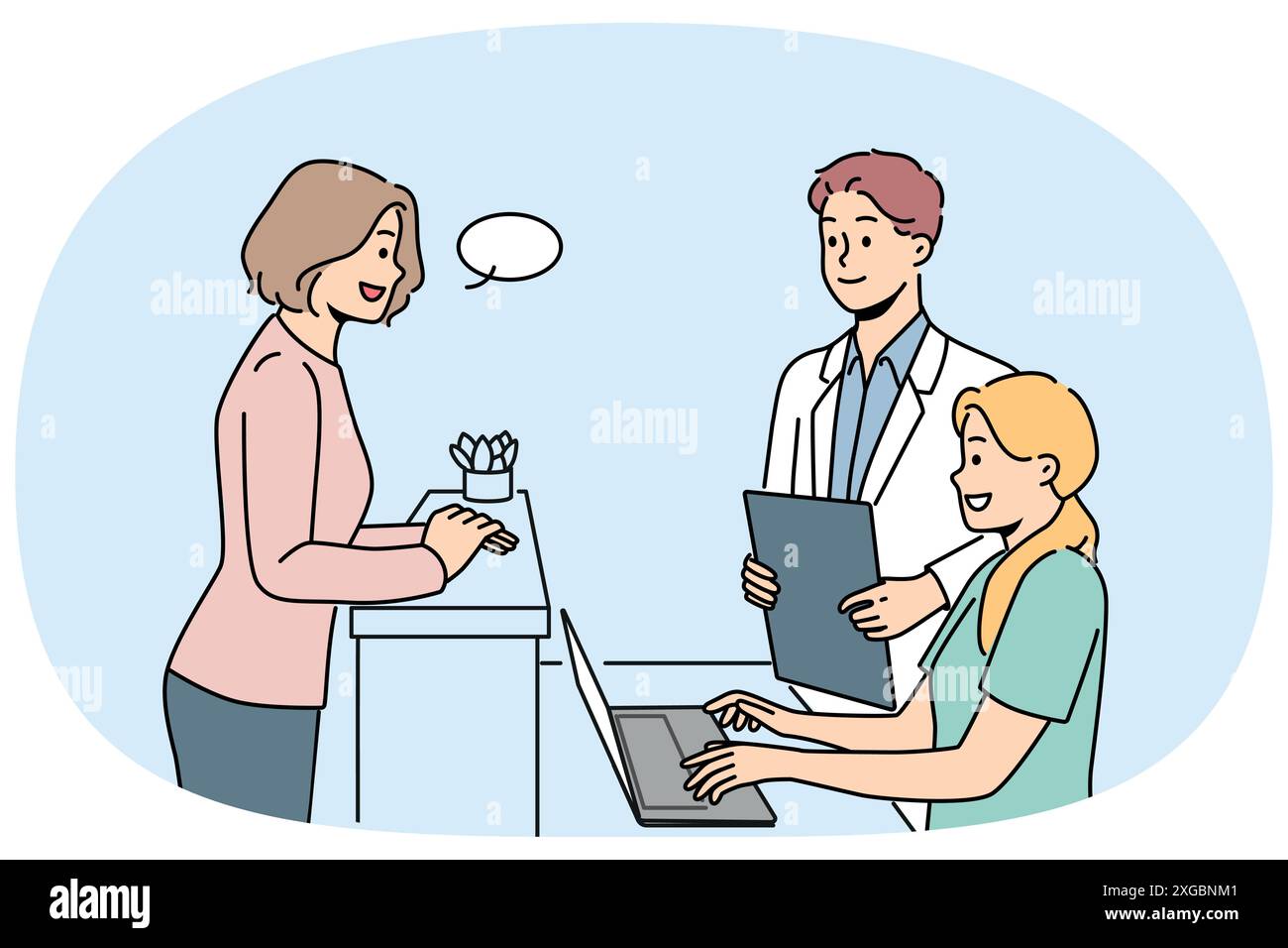 Male secretary desk reception Cut Out Stock Images & Pictures - Alamy