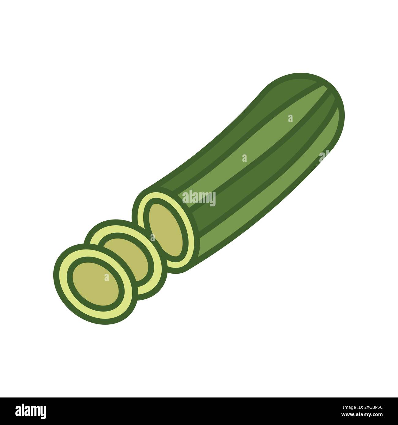 Sliced pickle white background Stock Vector Images - Alamy
