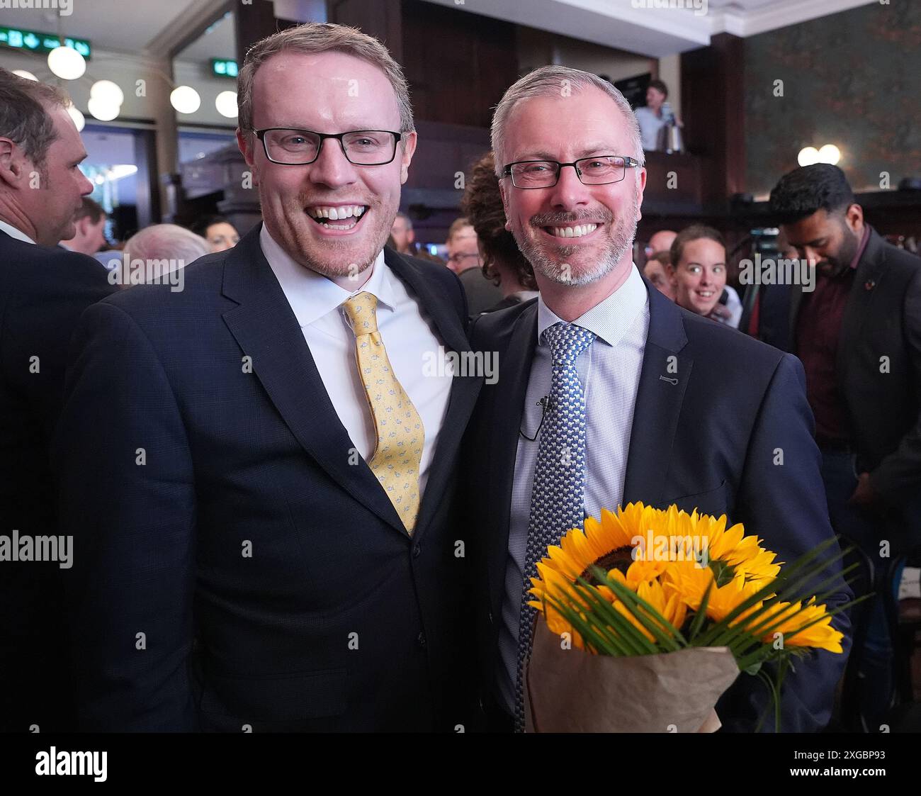 Roderic O'Gorman (right) celebrates with his husband Ray Healy at ...