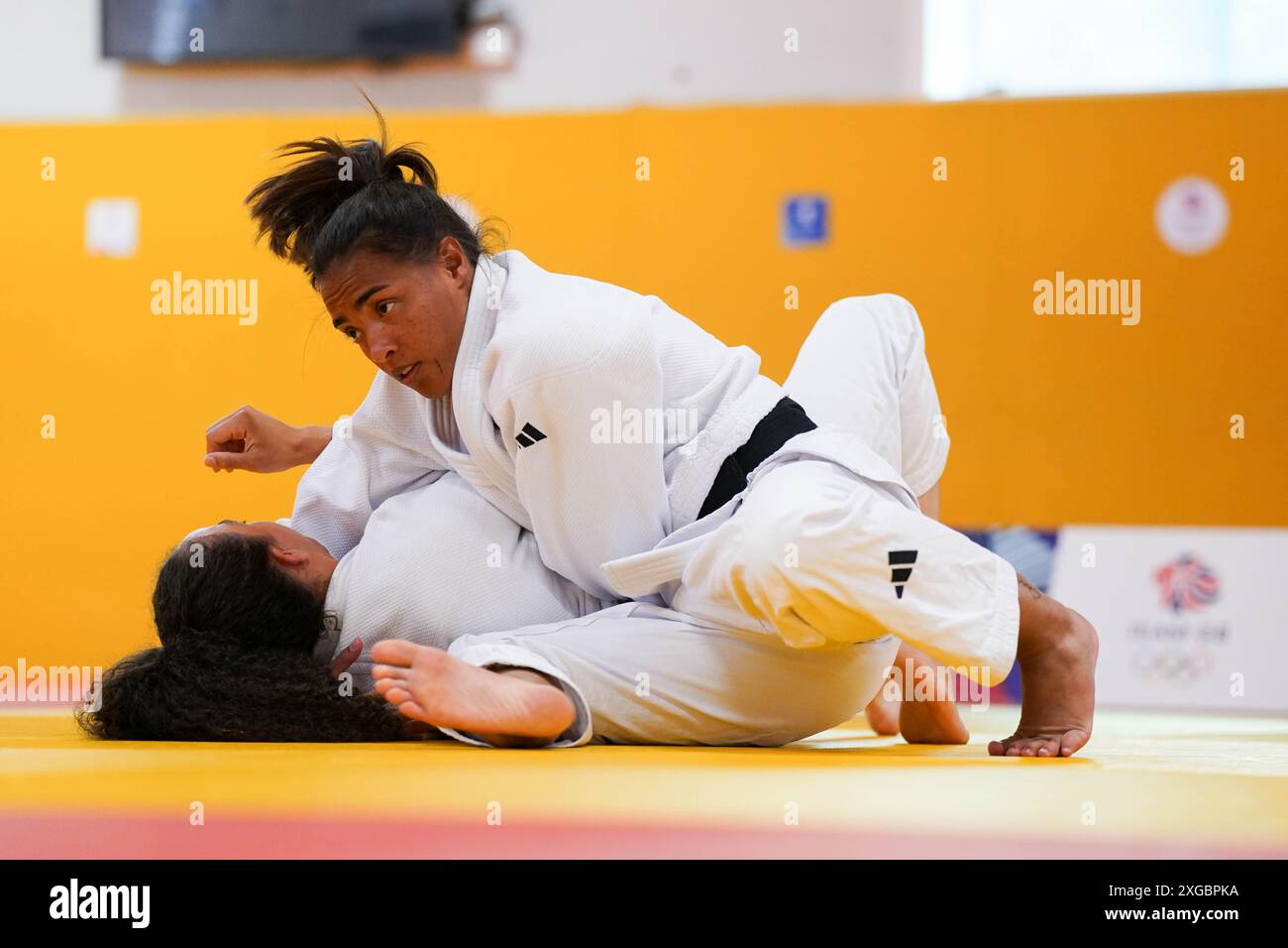 Lele Nairne and Chelsie Giles during a training session at the British ...